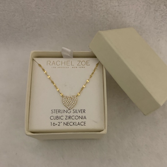 Rachel Zoe | Jewelry | Nwot Rachel Zoe Sterling Silver Heart Necklace 6 ...